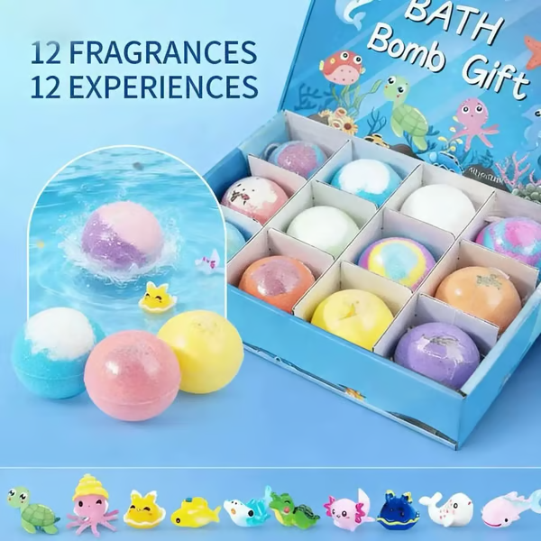 🔥LAST DAY 49% OFF-12-Pack Kids Bath Bombs with Surprise Spring Toys In ...